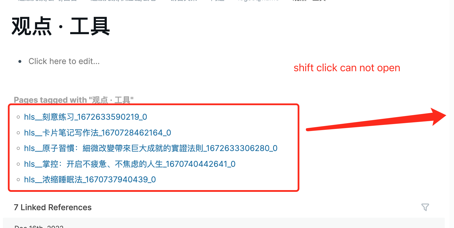Pages Tagged Bug Cannot Be Opened In The Right Sidebar · Issue 8678 · Logseqlogseq · Github 