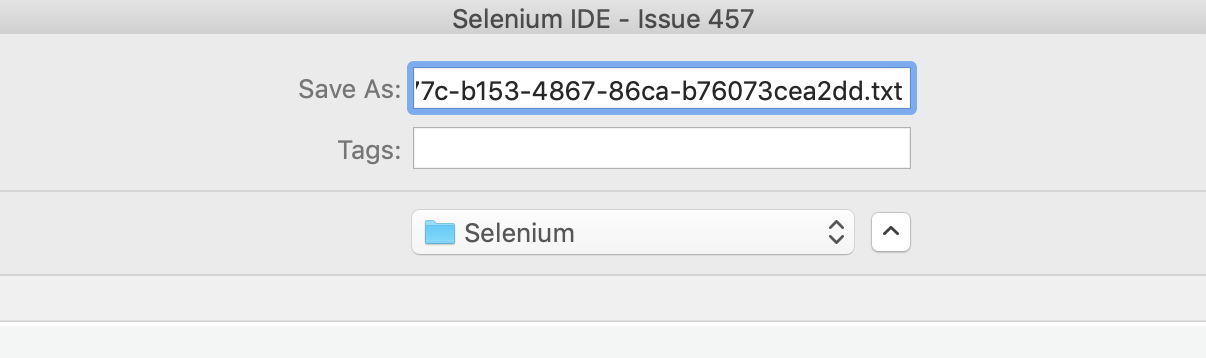 Fail To Open An Exist Project Which Is Saved Before By Selenium Ide