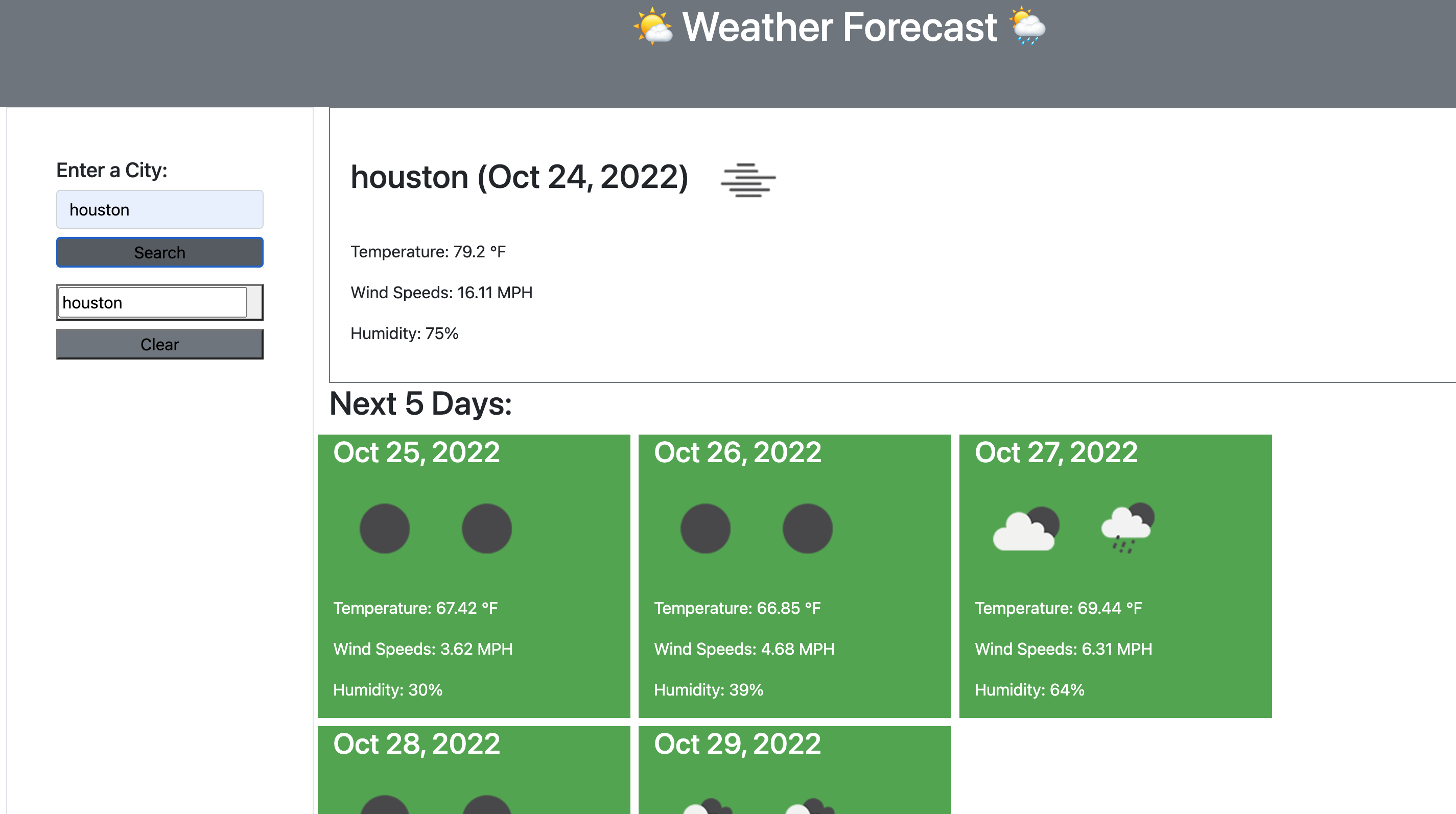 GitHub - JustinRuiz321/06-Challenge-WeatherDashboard