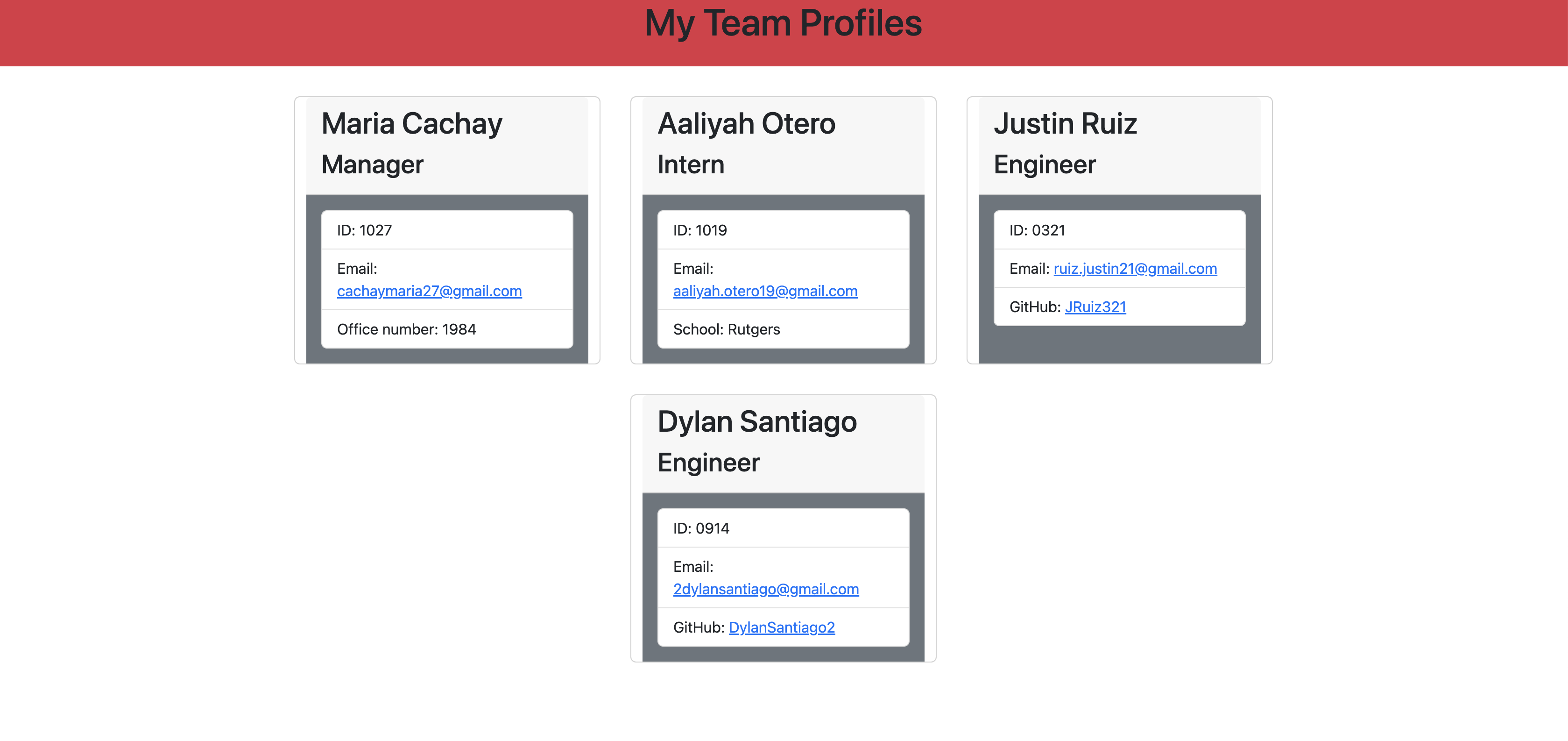 GitHub - JustinRuiz321/10-Team-Profile-Generator