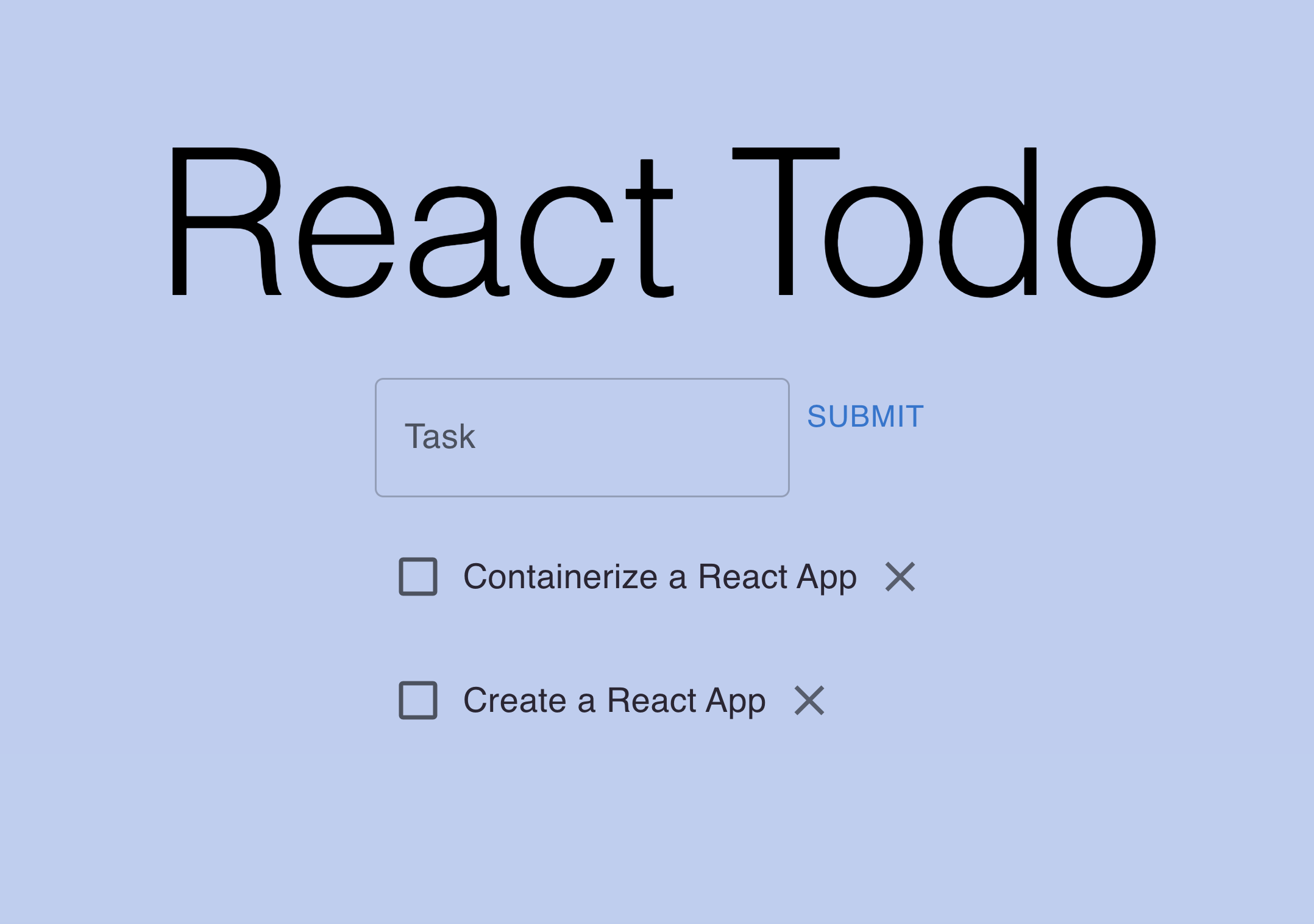 GitHub - mfkimbell/react-docker-todo-list: Basic todo list implemented with React.