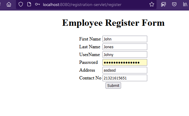 GitHub - vlantonakos/Registration-Form-Servlet