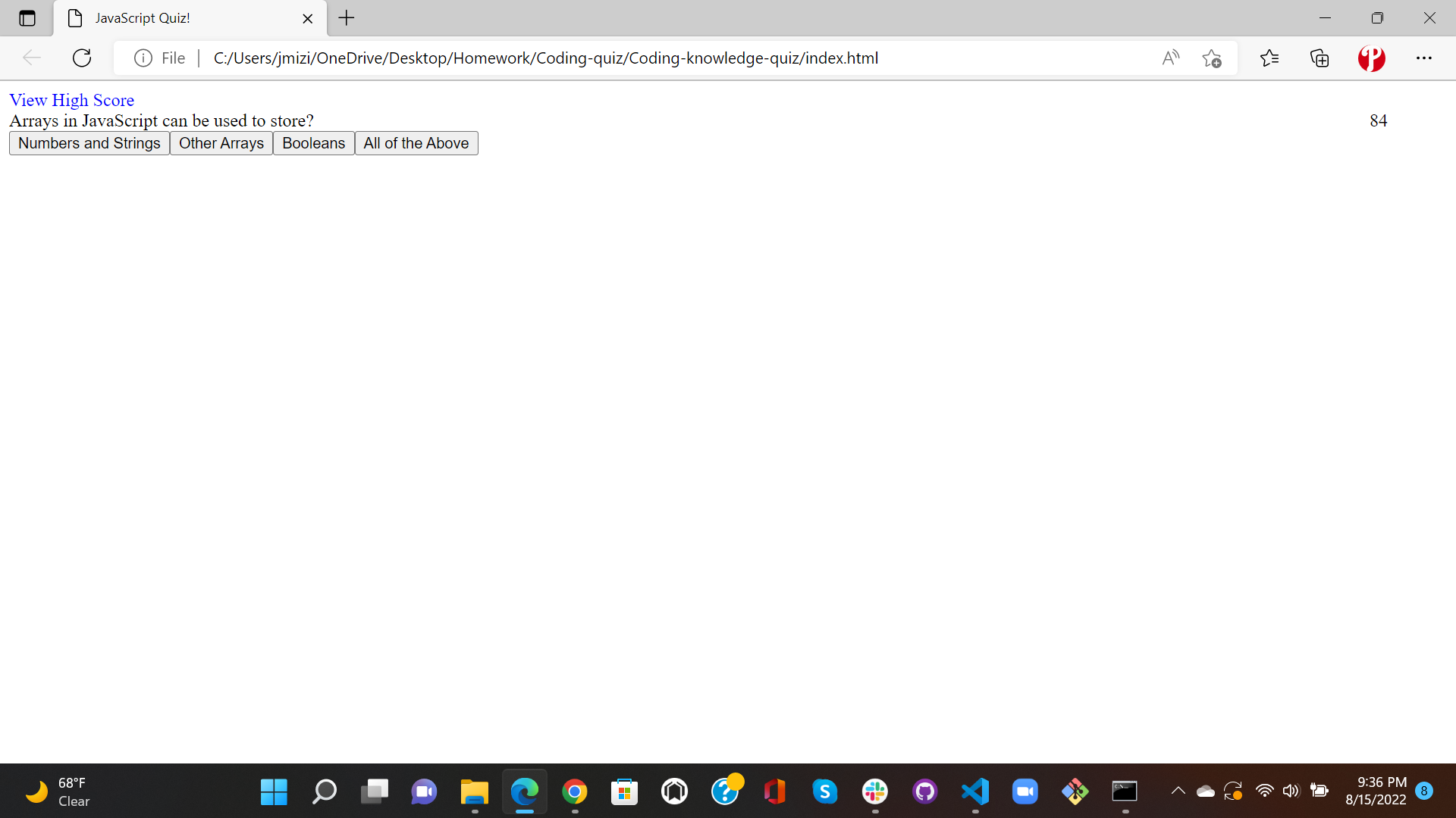 GitHub - jmizis/Coding-knowledge-quiz