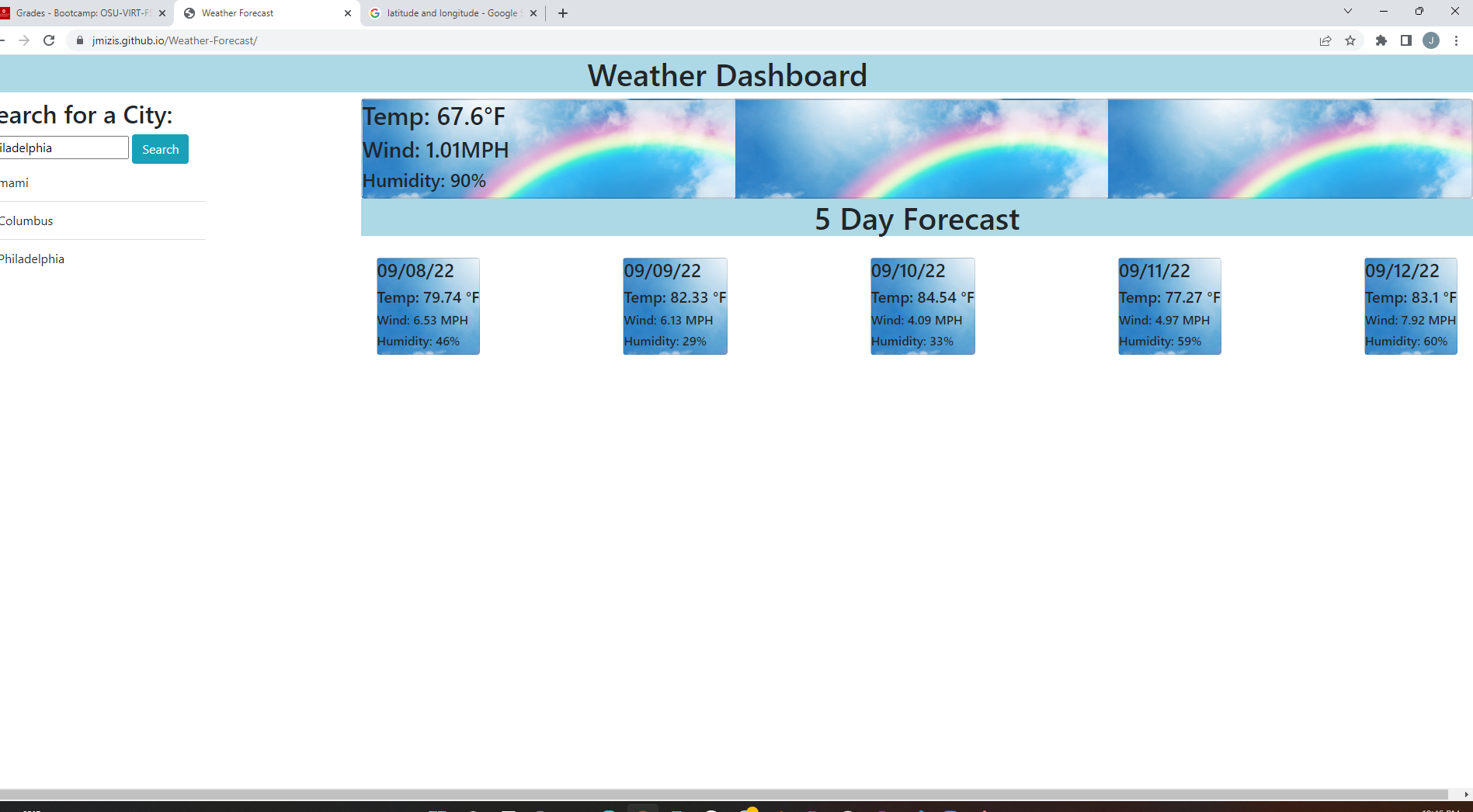 GitHub - jmizis/Weather-Forecast: A weather application created using a ...