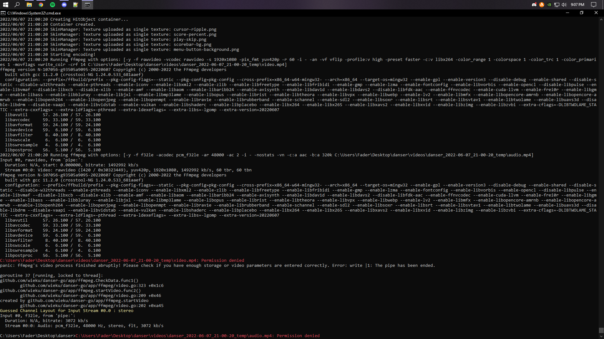 Recording - Permission Denied · Issue #247 · Wieku/danser-go · GitHub
