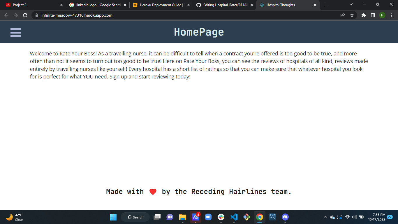 GitHub - Galdronis/Hospital-Rater