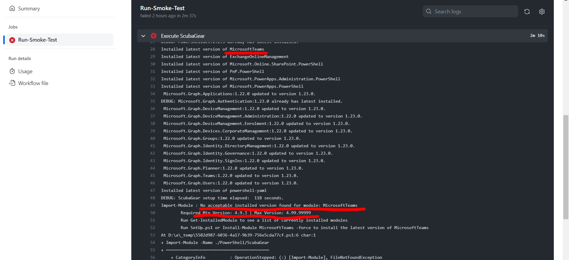 Setupps1 Fails Because Of A Microsoftteams Dependency Problem · Issue