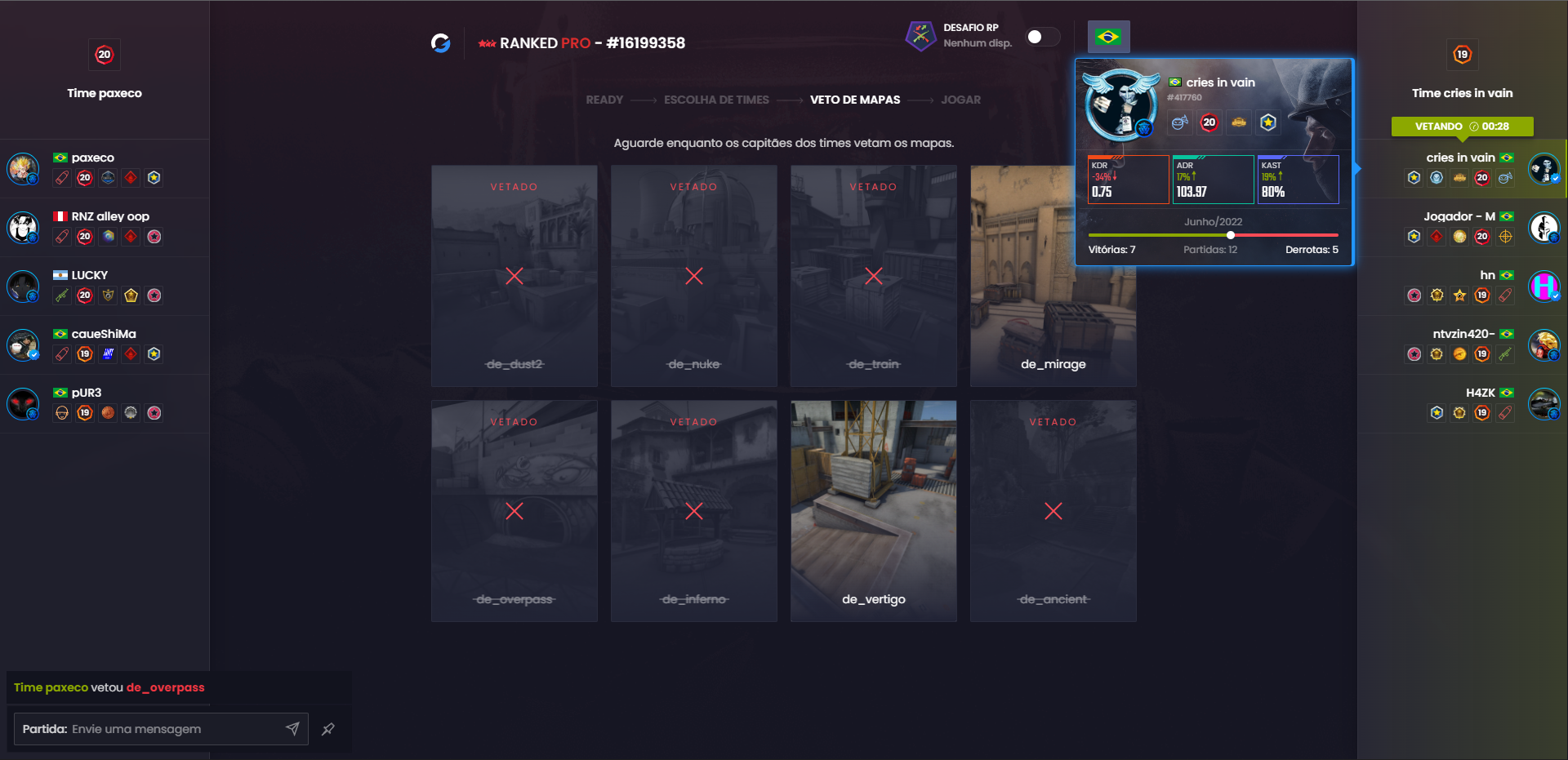 Mostrar KDR na escolha de players da ranked · Issue #161 · gamersclub-booster/gamersclub-booster ...