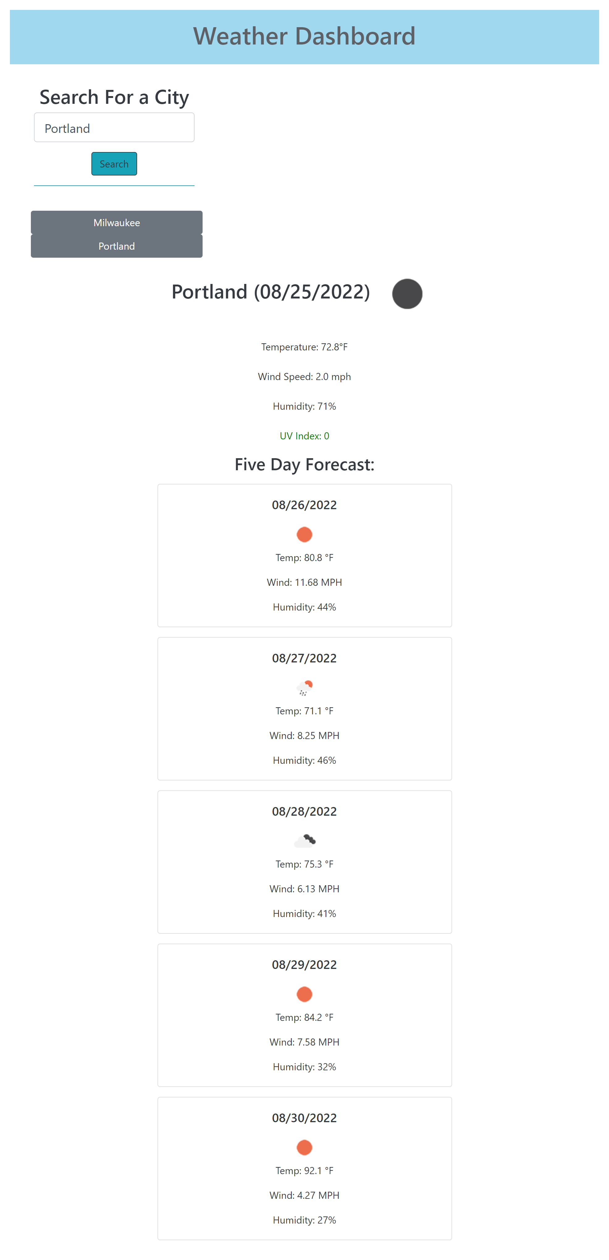 GitHub - Dodgemech/Weather-Dashboard