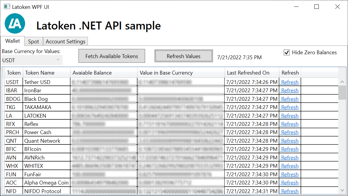 GitHub - citsuresh/LatokenApiWpf: A sample application built on WPF .NET to use Latoken API