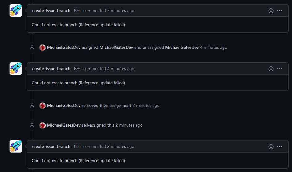 Could not create branch (Reference update failed) · Issue #303 · robvanderleek/create-issue ...
