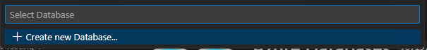 There is no "+ Create new Database..." command in the list when executing "Connect to a database ...