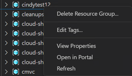 [Suggestion] It would be better to add "Delete Resource Group..." action in the context menu ...