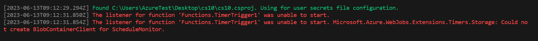 Fail to debug a C# project created with Timer trigger template function · Issue #3709 ...