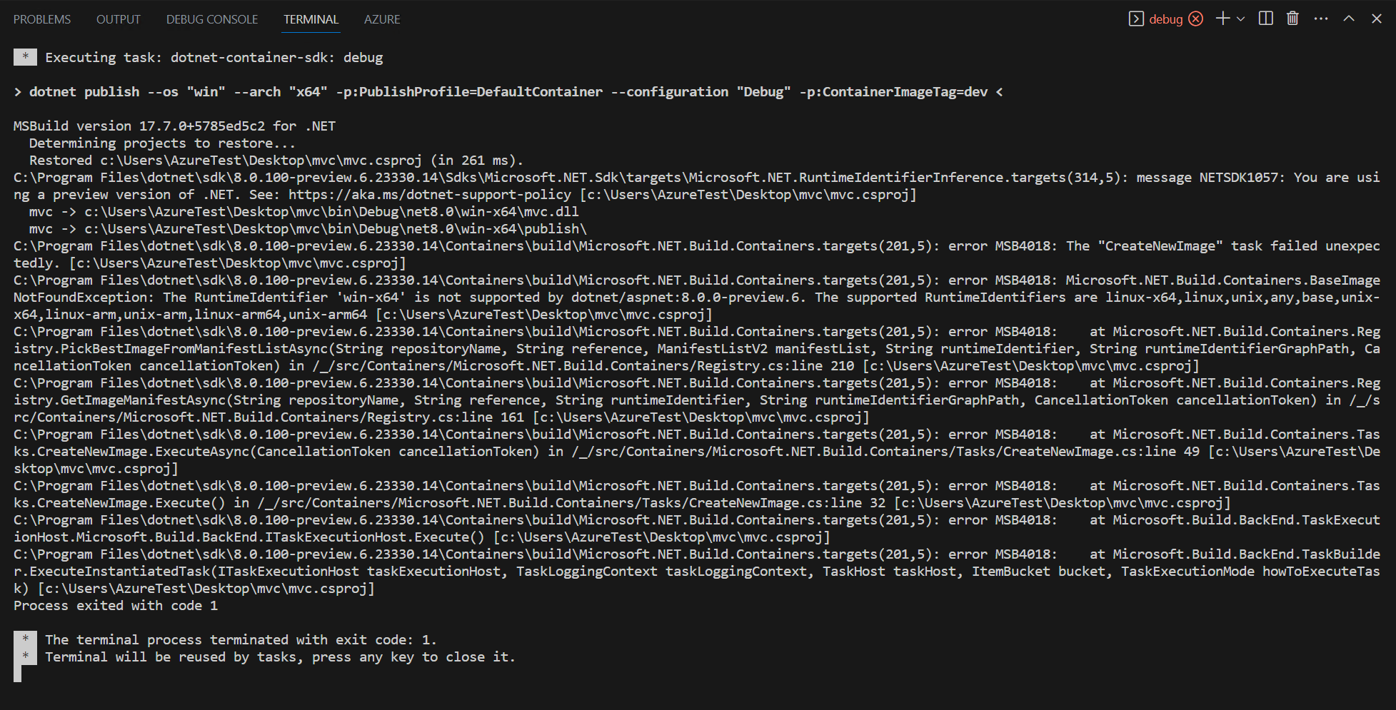 An error occurs when debugging a MVC project in Windows container · Issue #4005 · microsoft ...