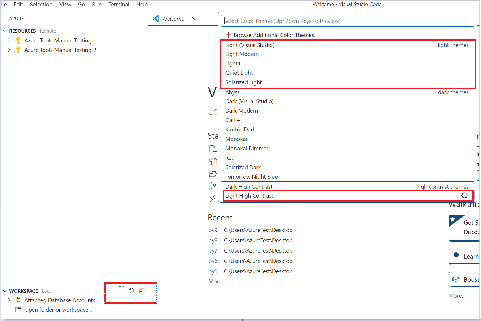 The Azure Databases Icon Is Invisible In The Workspace View After 