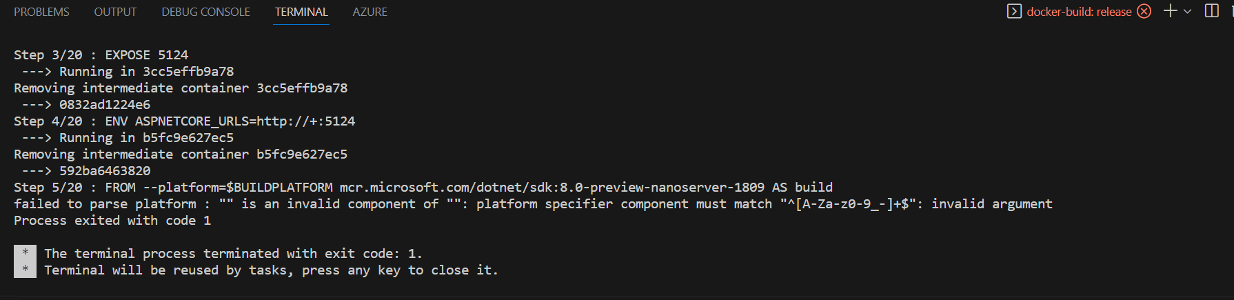 Fail to execute "Build Image..." command in windows container · Issue #4058 · microsoft/vscode ...