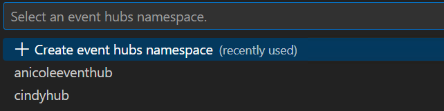 There is no step "Select an event hubs namespace" when creating a python V2 project with "Azure ...