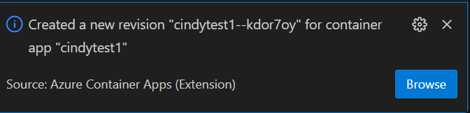 There Is No Notification After Executing Deploy Image To Azure Container Apps Command · Issue