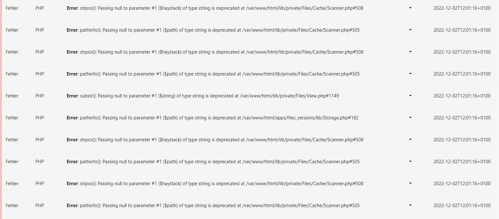 Php Error Of Type String Is Deprecated At Nc25 · Issue 34962 · Nextcloud Server · Github
