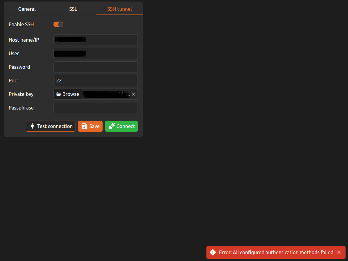 Error: All configured authentication methods failed · Issue #509 · antares-sql/antares · GitHub