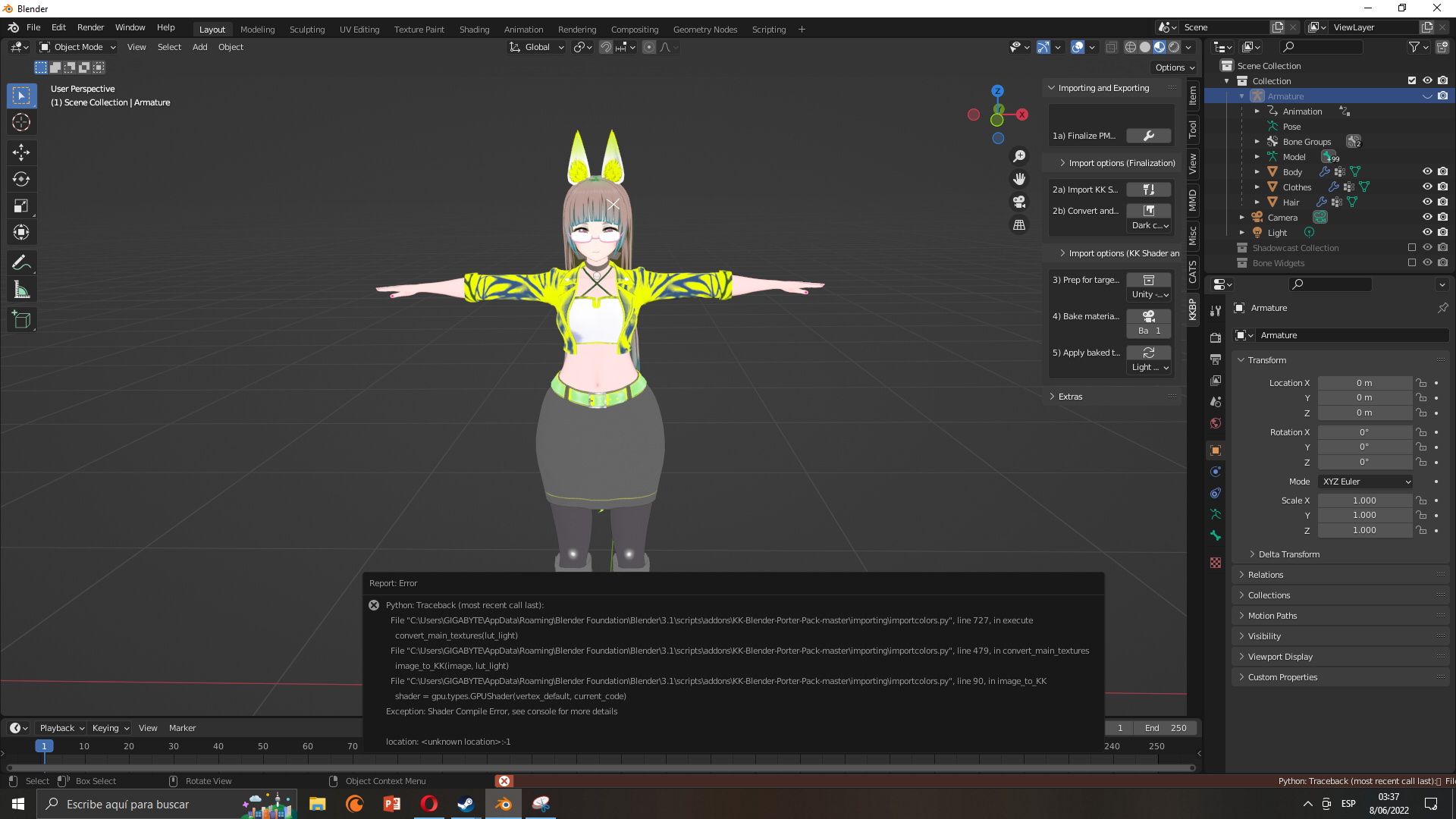 Convert and apply colors to shaders error · Issue #172 · FlailingFog/KK-Blender-Porter-Pack · GitHub