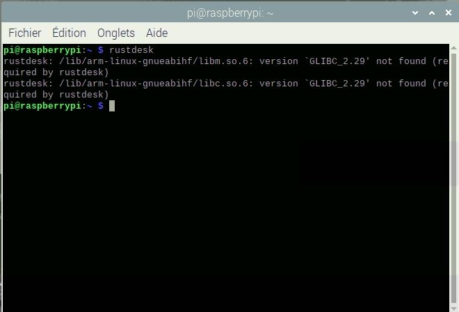 rustdesk-1.1.9-raspberry-armhf.deb doesn't work on my Raspberry pi 4 ...