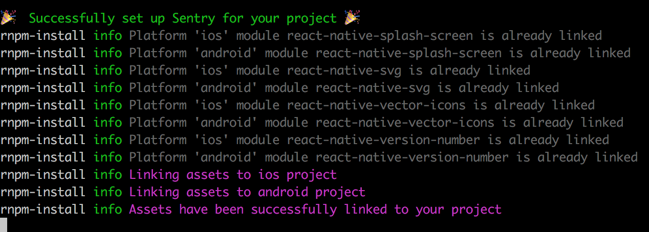 `react-native link` always runs the wizard · Issue #356 · getsentry/sentry-react-native · GitHub