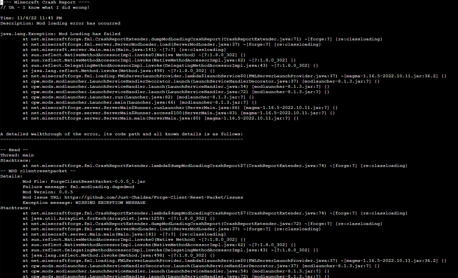 Magma with ForgeclientResetPackage not run properly · Issue #11 · Just-Chaldea/Forge-Client ...