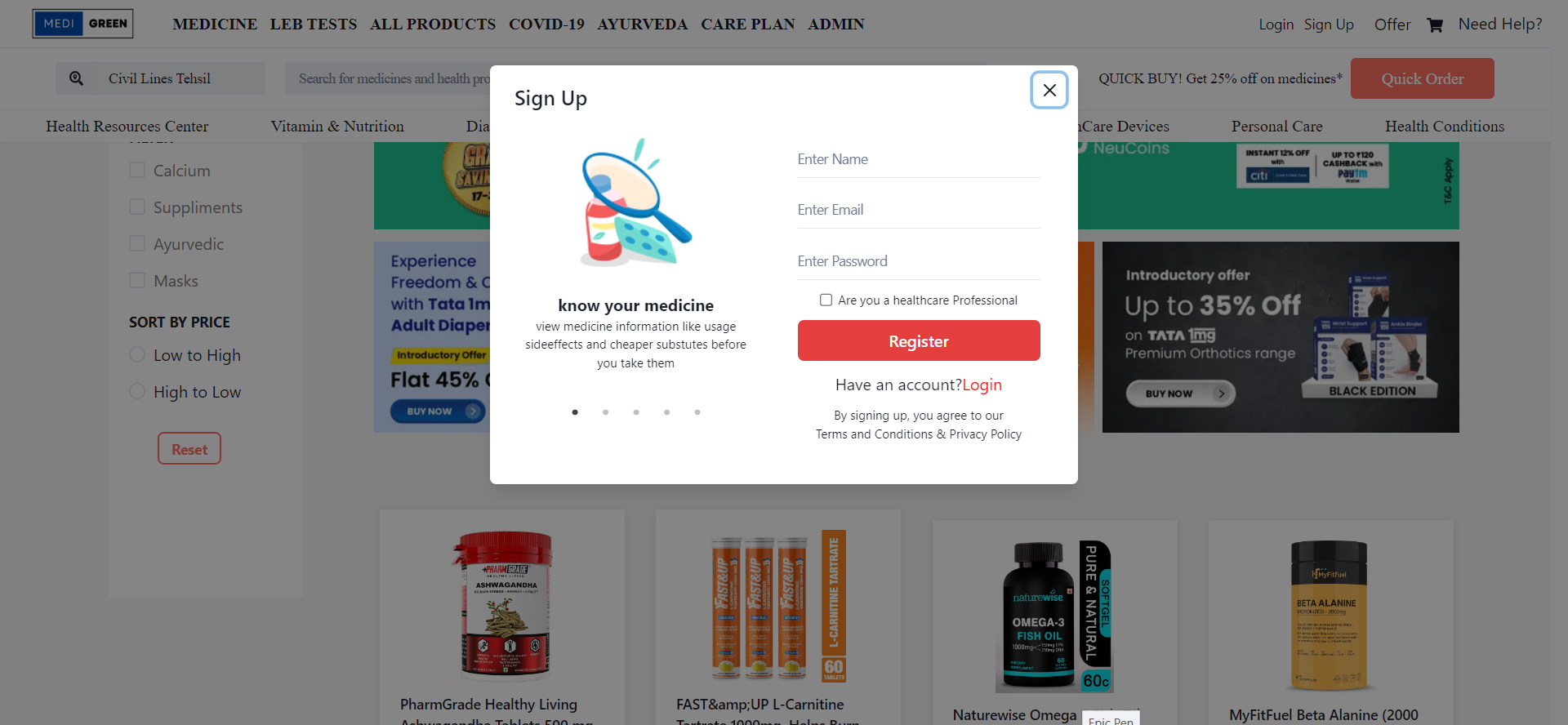 GitHub - AyushiVashisth/medi-green-health: 1mg is a healthcare platform that provides access to ...