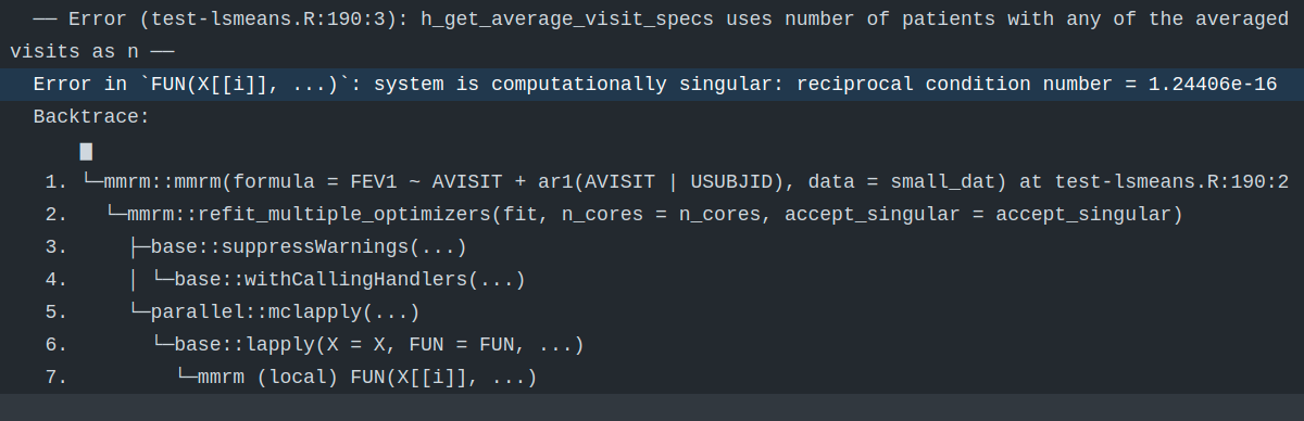 Try to reproduce error and fix the cause · Issue #129 · openpharma/mmrm · GitHub