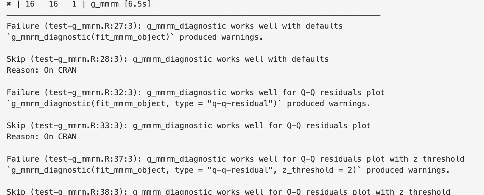 Debug warnings from graph functions on GRAN devel · Issue #134 · insightsengineering/tern.mmrm ...