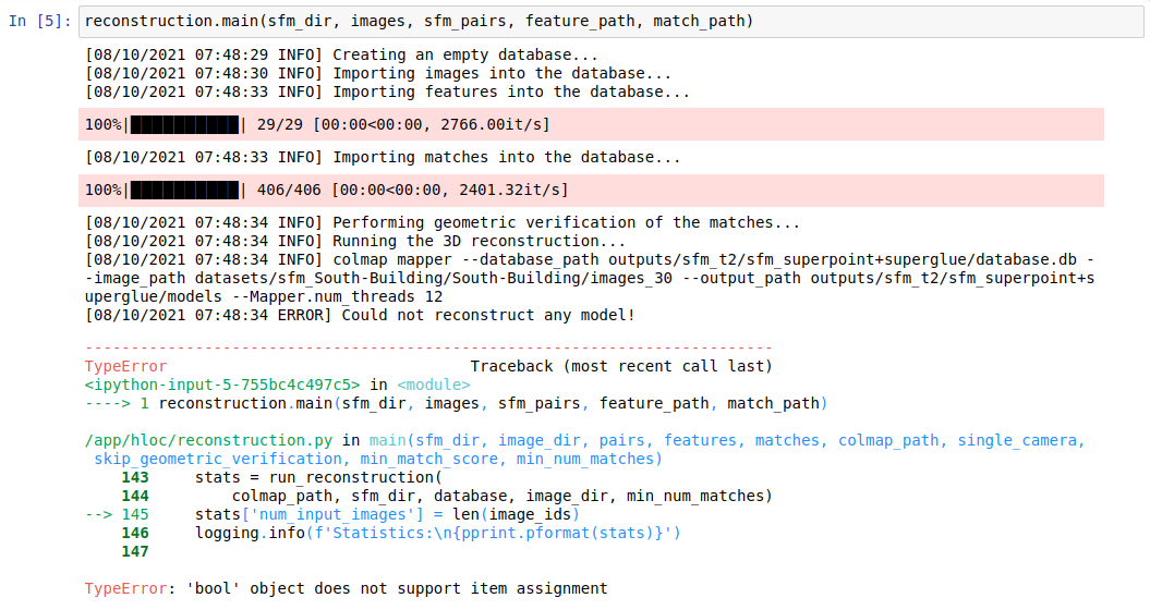 SfM reconstruction failed · Issue #81 · cvg/Hierarchical-Localization · GitHub