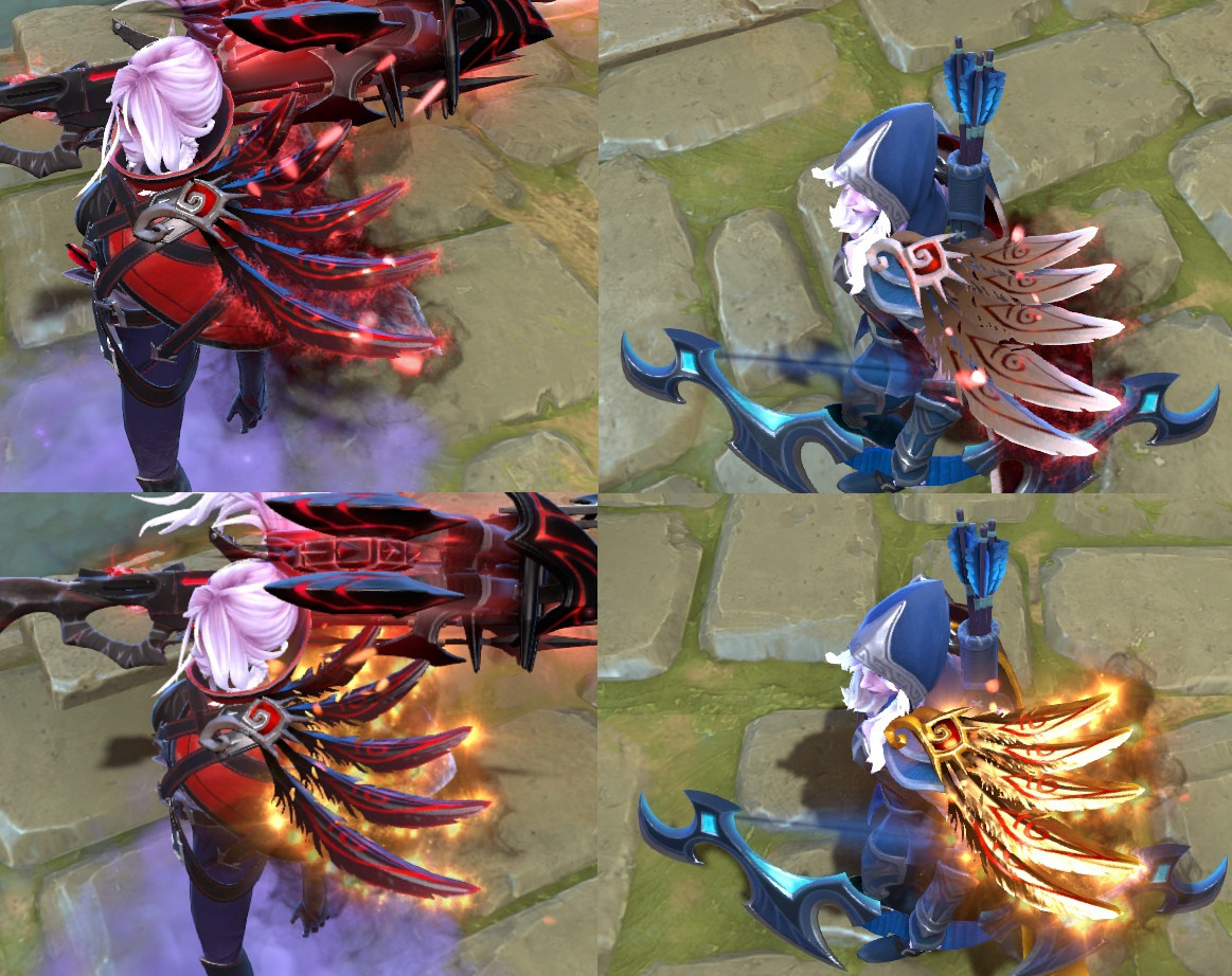 [Drow Ranger] Arcana+Immortal "Silent Wake of the Crimson Witness"/ " Golden Silent Wake ...