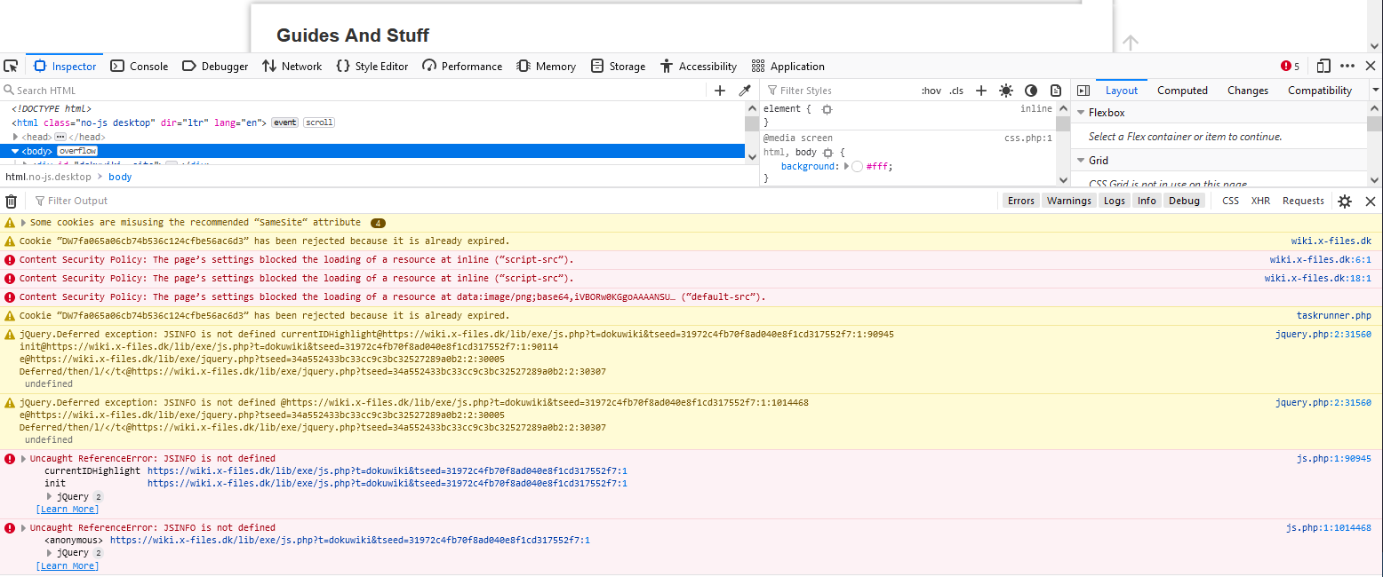 When using CSP the editing interface breaks in Dokuwiki · Issue #3788 · dokuwiki/dokuwiki · GitHub