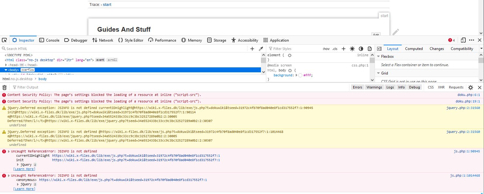 When using CSP the editing interface breaks in Dokuwiki · Issue #3788 · dokuwiki/dokuwiki · GitHub