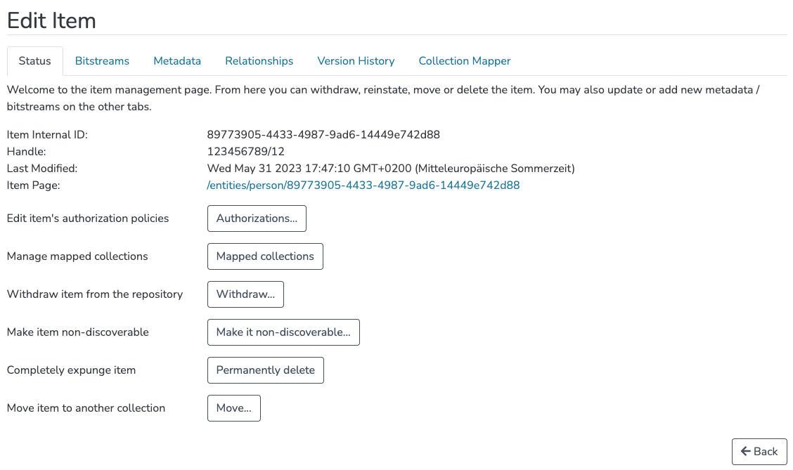 edit-item view: random order of buttons in status tab · Issue #2618 · DSpace/dspace-angular · GitHub