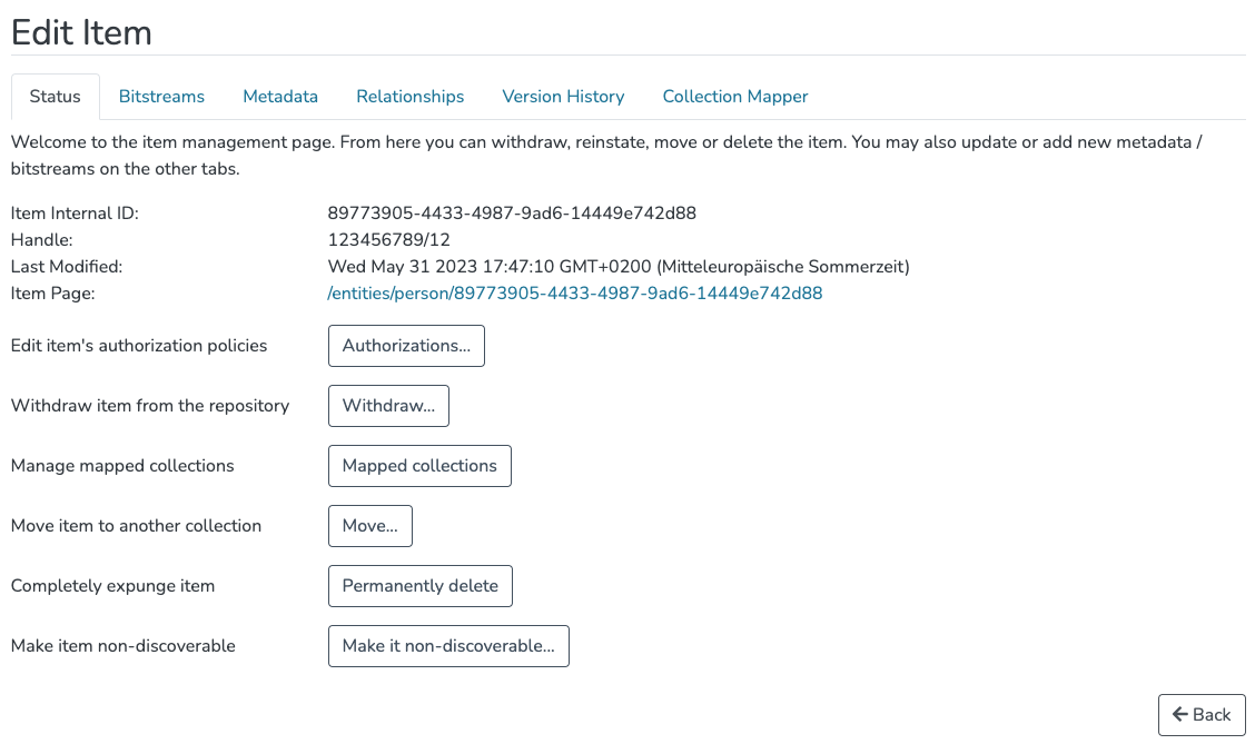 edit-item view: random order of buttons in status tab · Issue #2618 · DSpace/dspace-angular · GitHub