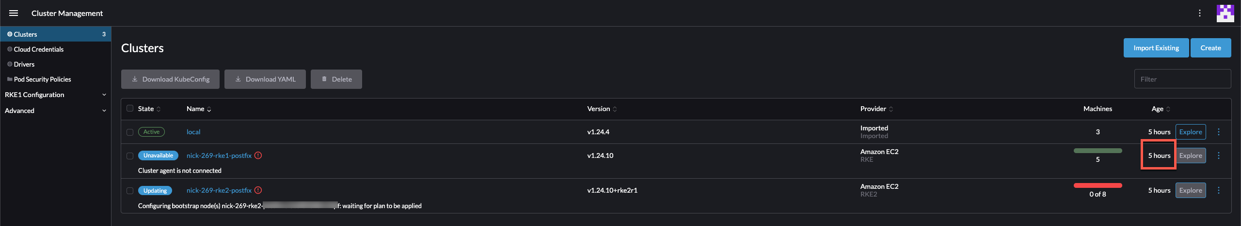 [forwardport V2 7] [bug] Rke1 Clusters Taking Hours To Come Back Up After A Migration Via Backup
