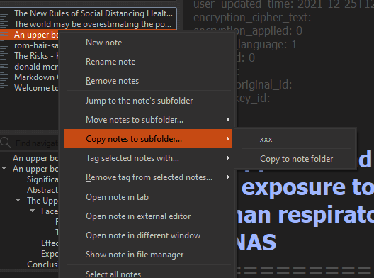 When I enable "instead of a note list, use a note tree" otion i lose subnote actions on right ...