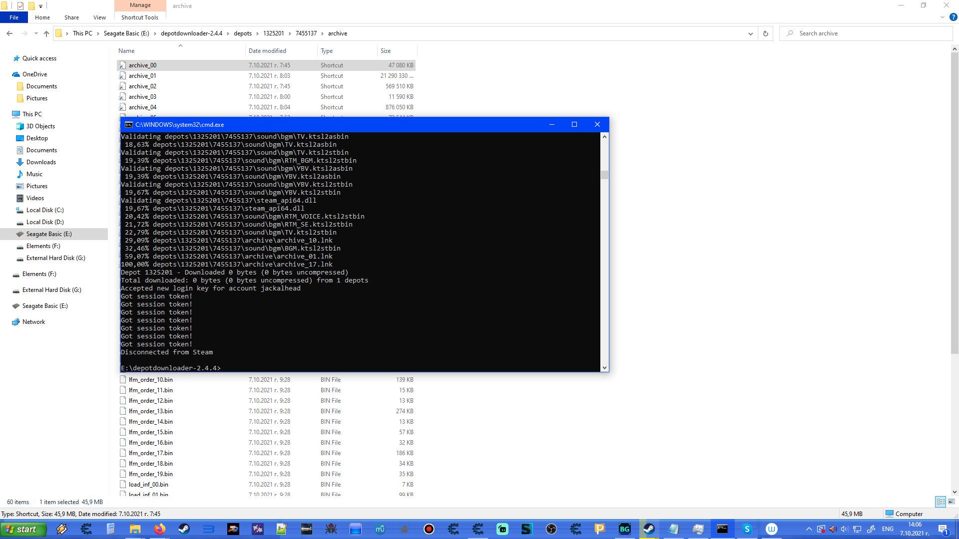 Disconnected from steam · Issue #265 · SteamRE/DepotDownloader · GitHub