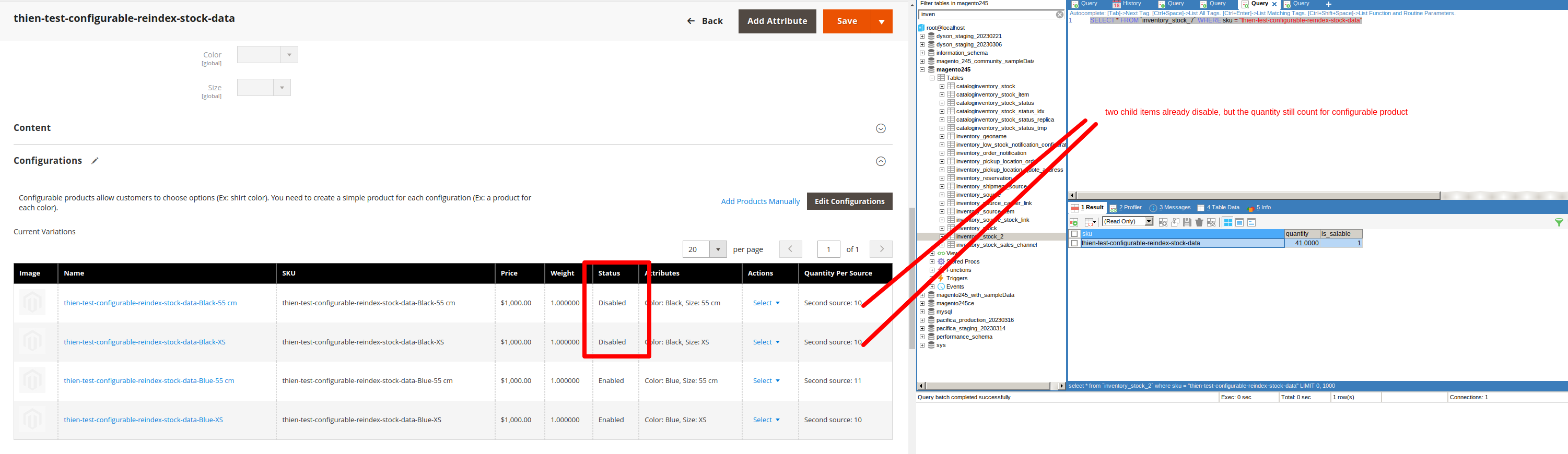 [Stock][Inventory] Quantity for Configurable product also count disable child item. · Issue ...