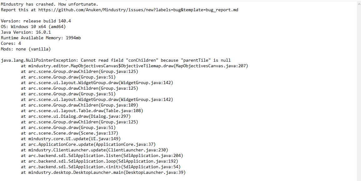 Objective Screen Crash · Issue #8131 · Anuken/Mindustry · GitHub