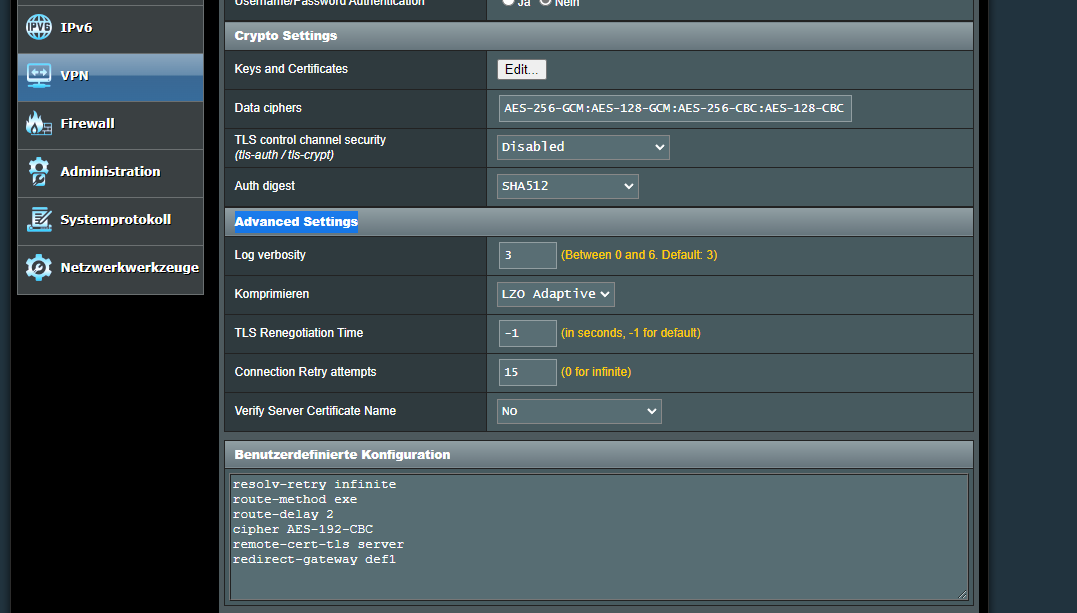 Asuswrt-merlin Firmware-Version:388.1_alpha1-g8ea471fa9e VPN Crypto ...