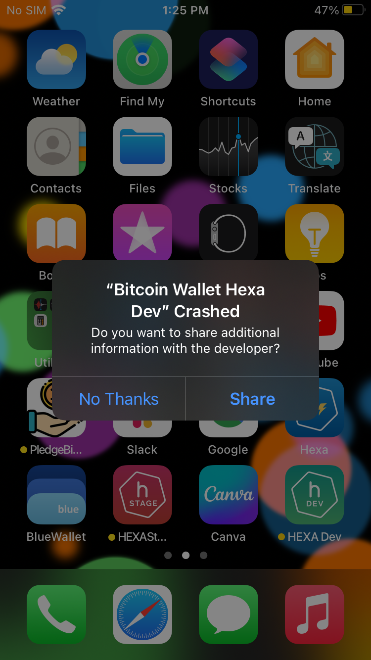 Ios And Android App Crashed · Issue 6006 · Bithyvebitcointribe · Github