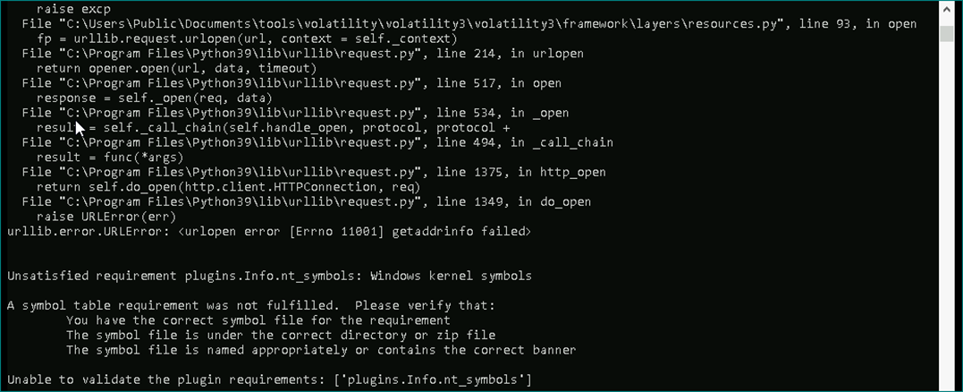Downloading PDB files failed (`getaddrinfo` failed) · Issue #762 · volatilityfoundation ...