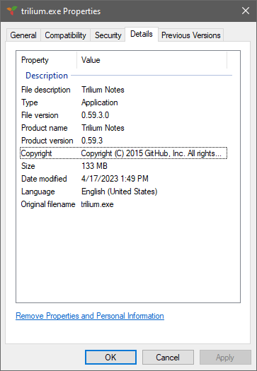 (Bug report) Windows blocks Trilium starting in v0.59.4 · Issue #3855 · zadam/trilium · GitHub