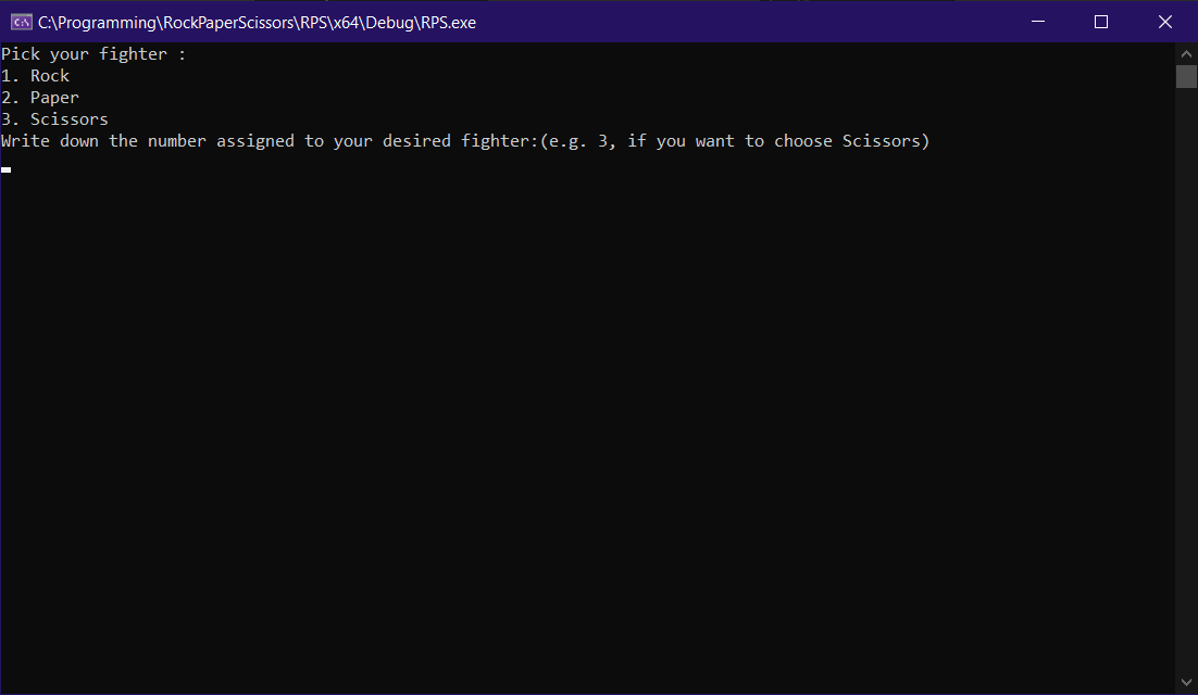 GitHub - sebidieter26/rock-paper-scissors-in-cpp: A C++ text-based rock, paper and scissors game