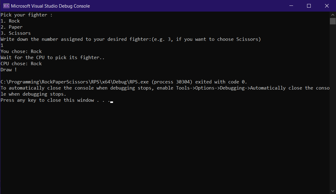 GitHub - sebidieter26/rock-paper-scissors-in-cpp: A C++ text-based rock, paper and scissors game